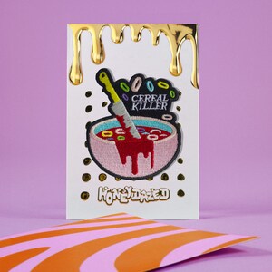 Metallic Cereal Killer Iron-on Patch for Jackets, Large Serial Killer ...