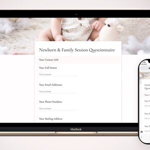 Photography Questionnaire Template for Newborn, Baby, Maternity ...
