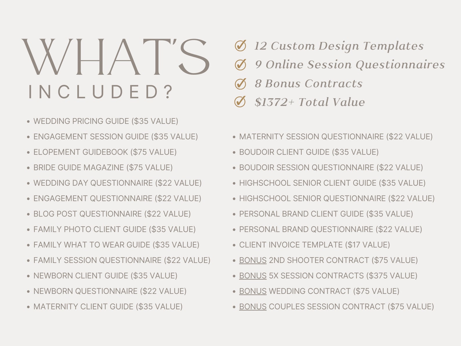 BOHO Complete Photography Business Bundle 1372 DOLLAR VALUE, Brand Kit ...