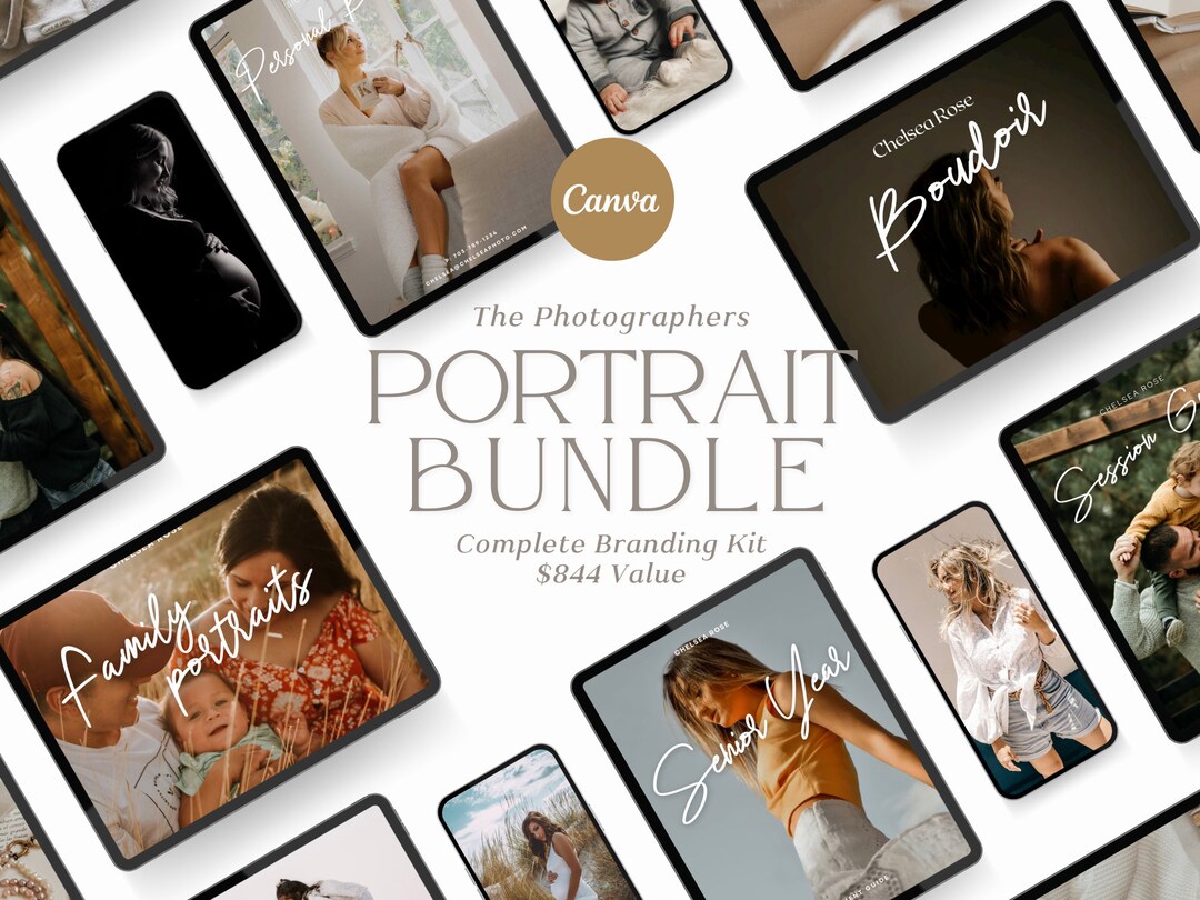 CLASSIC Portrait Photography Bundle: 20 Piece Photographer Branding ...