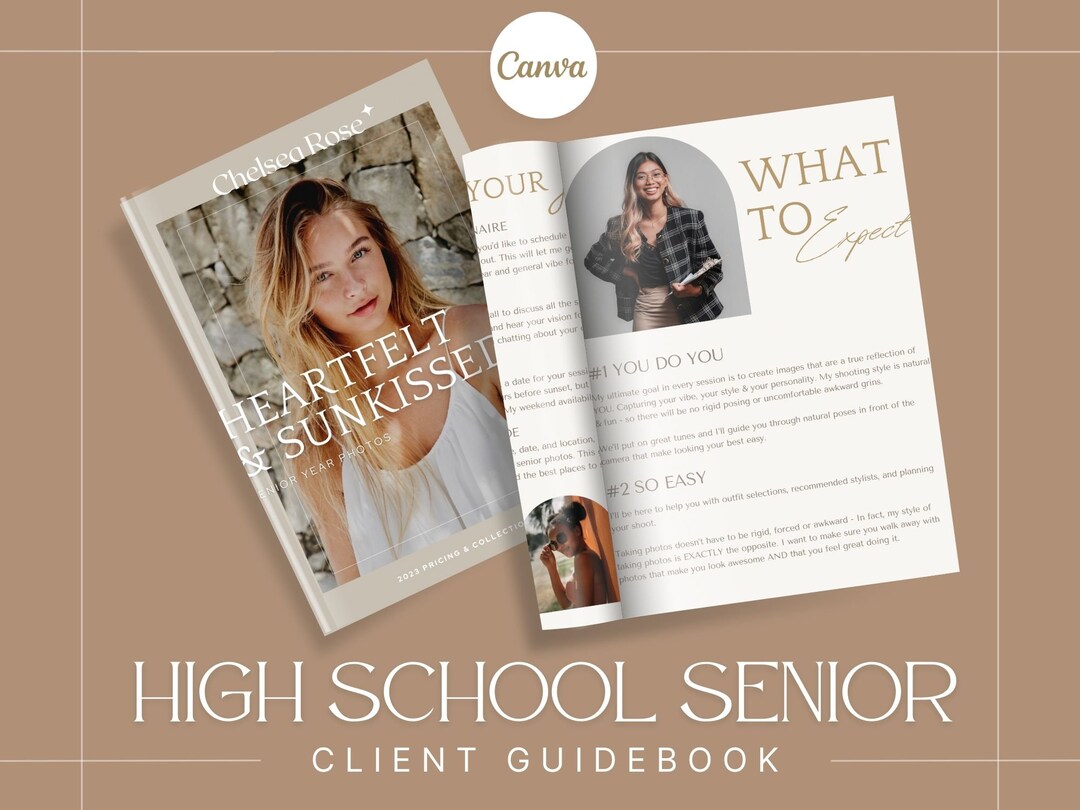 BOHO Canva Template for Highschool Senior Photographers: Editable Price ...