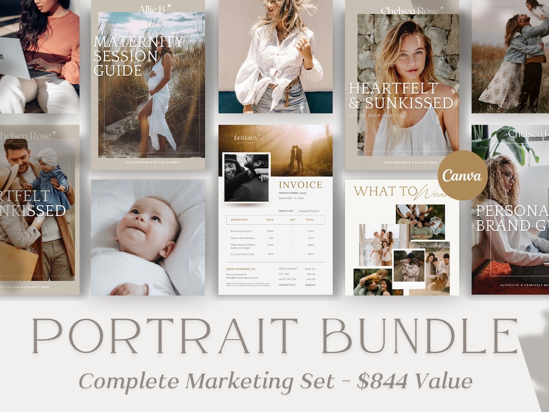 BOHO Portrait Photography Bundle: 20 Piece Portrait Photographer ...