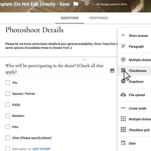 Family Photographer Questionnaire Template: Online Portrait Form ...