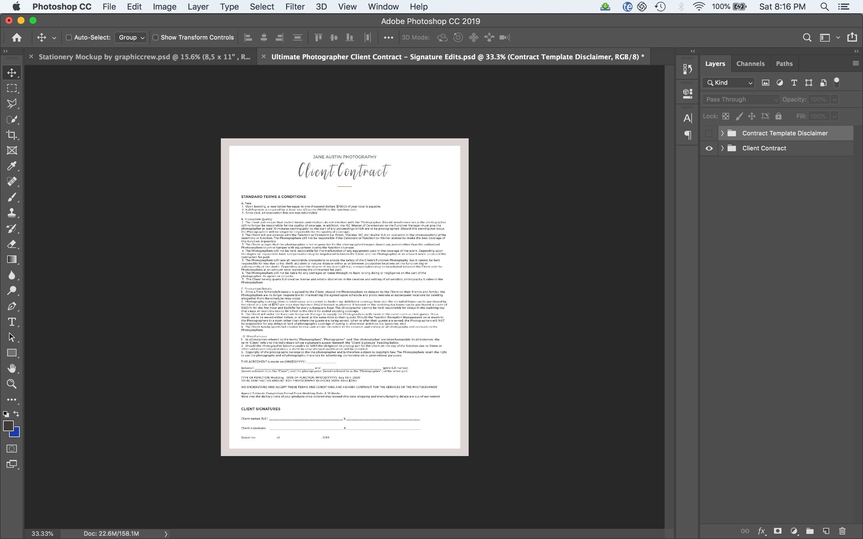 Photography Contract Template - Etsy