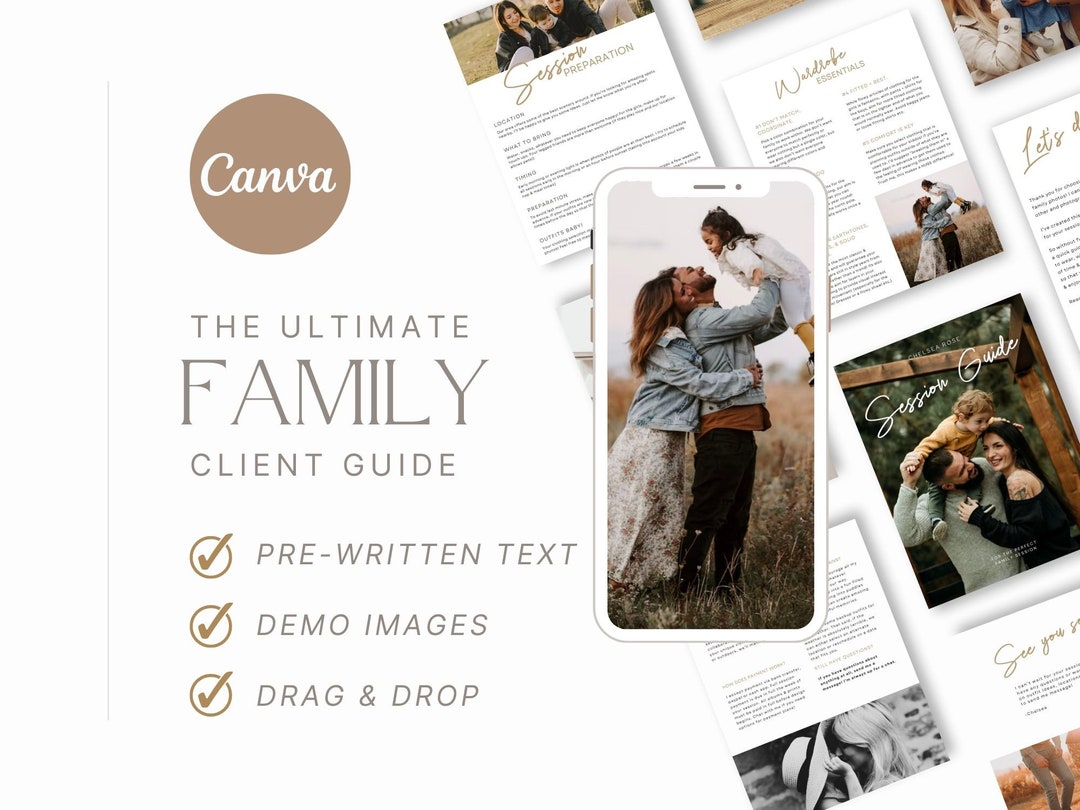 Family Photography Session Guide: Canva Template (digital Magazine PDF ...