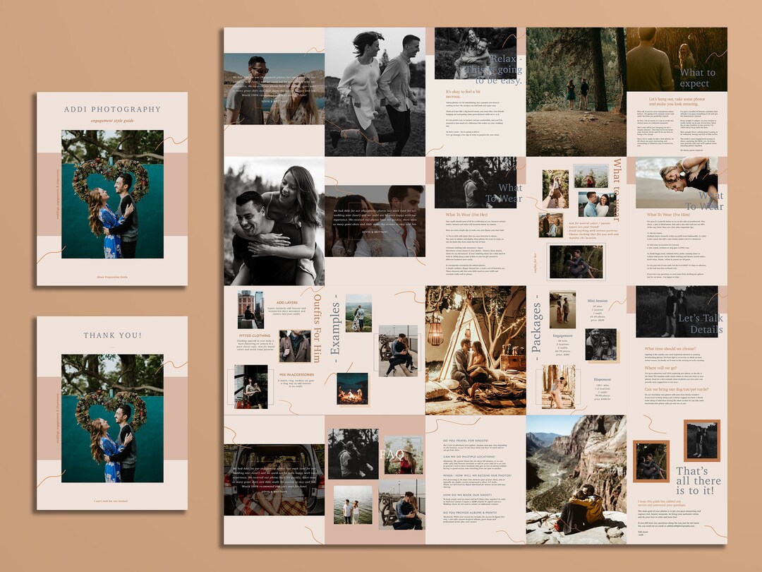 Engagement What to Wear Guide Template. Photography Couples Client Book ...