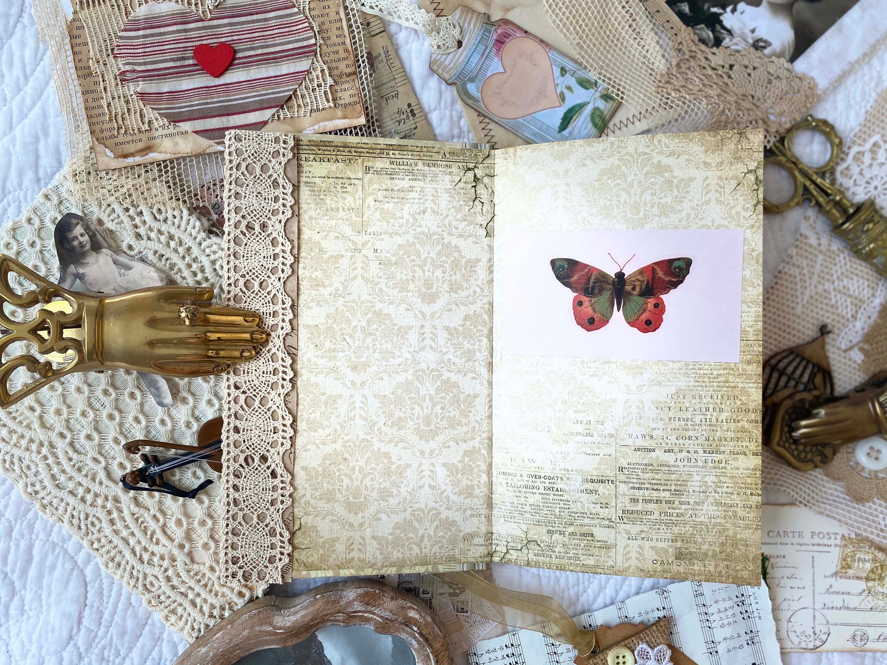 Vintage Lace BLANK PAGES for Writing Junk Book, Junk Journal ...