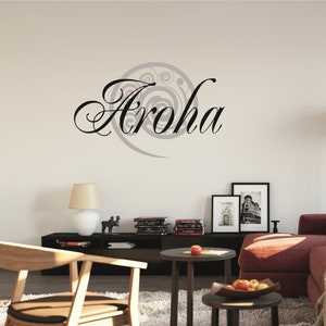 Aroha love Koru NZ Art Quality Vinyl Wall Decal/sticker - Etsy