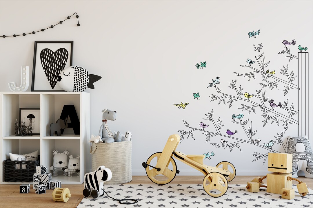 Flutter Birds Quality Vinyl Children's Wall Decal/sticker - Etsy