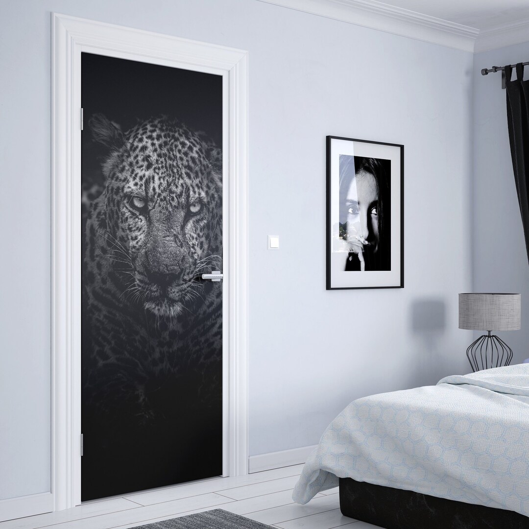Leopard Door Covering - Removable Peel and Stick Decals for Home and ...