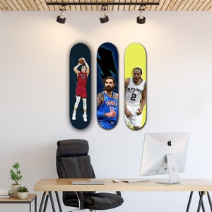Skateboard Deck Wall Decoration Basketball Set of 3 NBA Players - Etsy