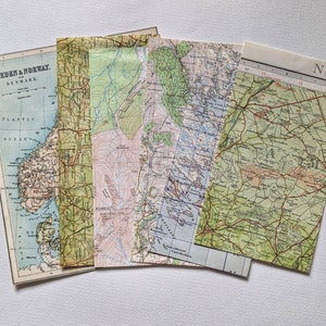 Vintage Map Pieces * 15 Pieces * Junk Journal Ephemera * Vintage Maps ...