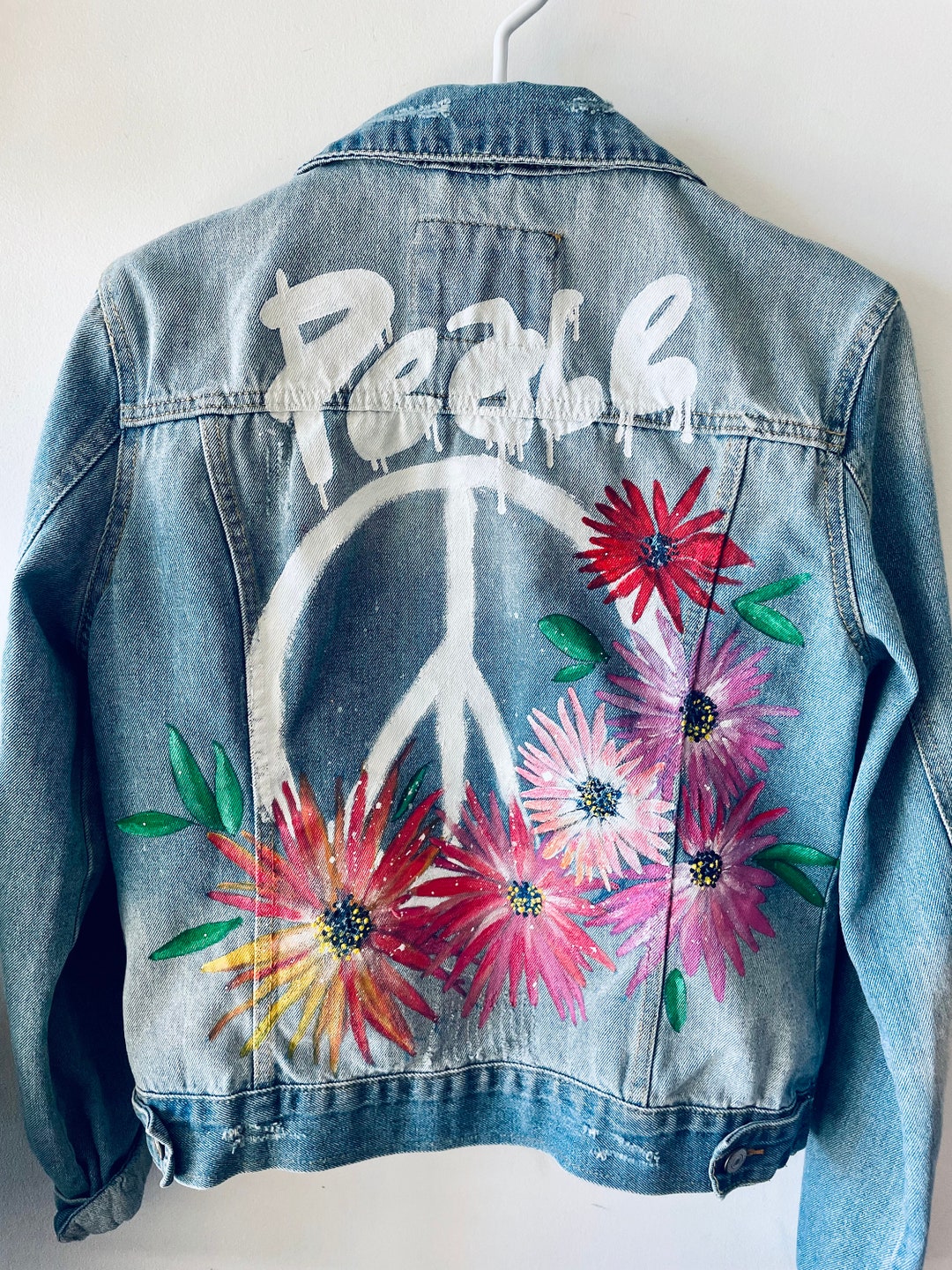 Hand Painted Adult Peace Jacket - Etsy