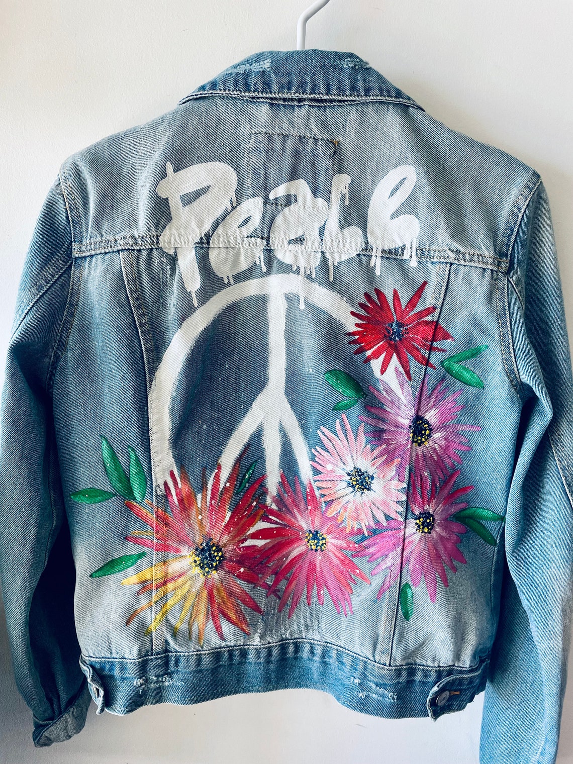 Hand Painted Adult Peace Jacket - Etsy