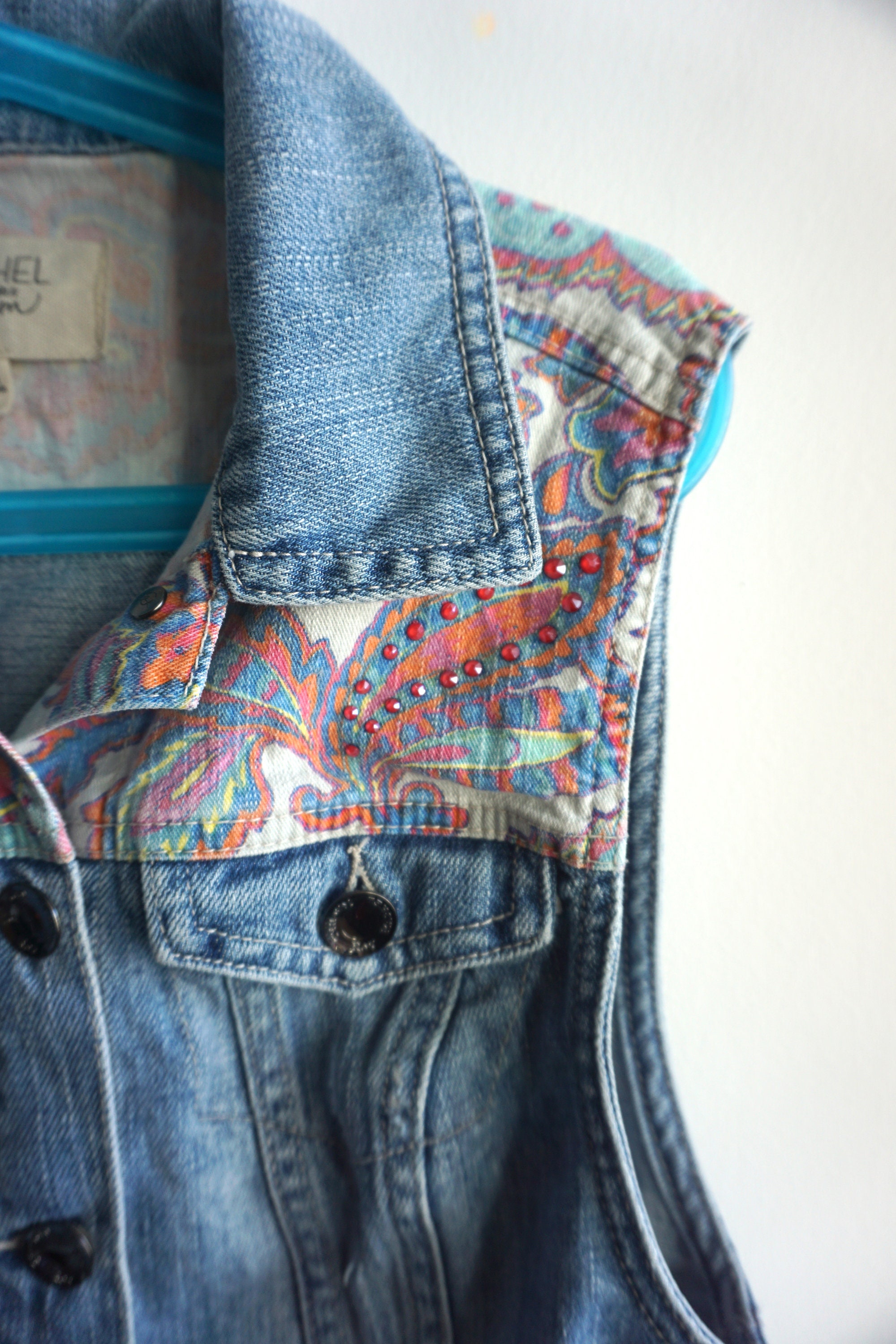 Hand Painted Custom Women's Denim Vest Flamingo - Etsy