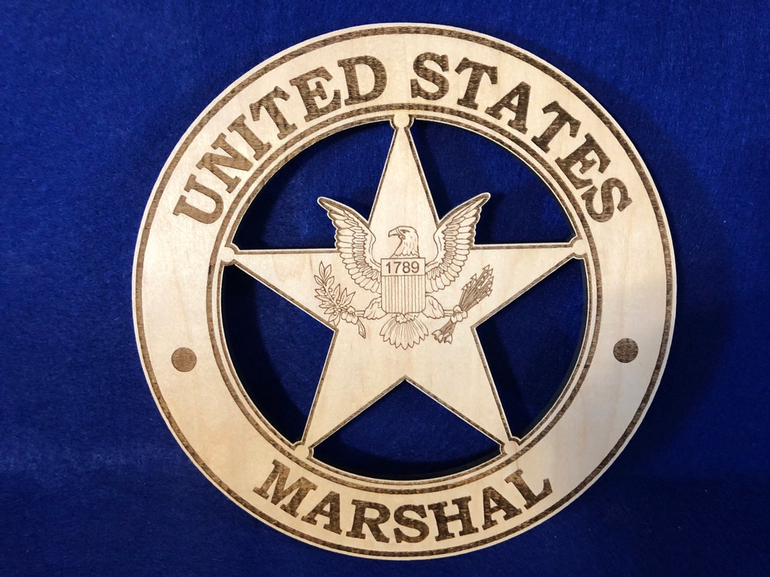 U.S. Marshal Badge Display Plaque, Department of Justice/wood/engraved ...