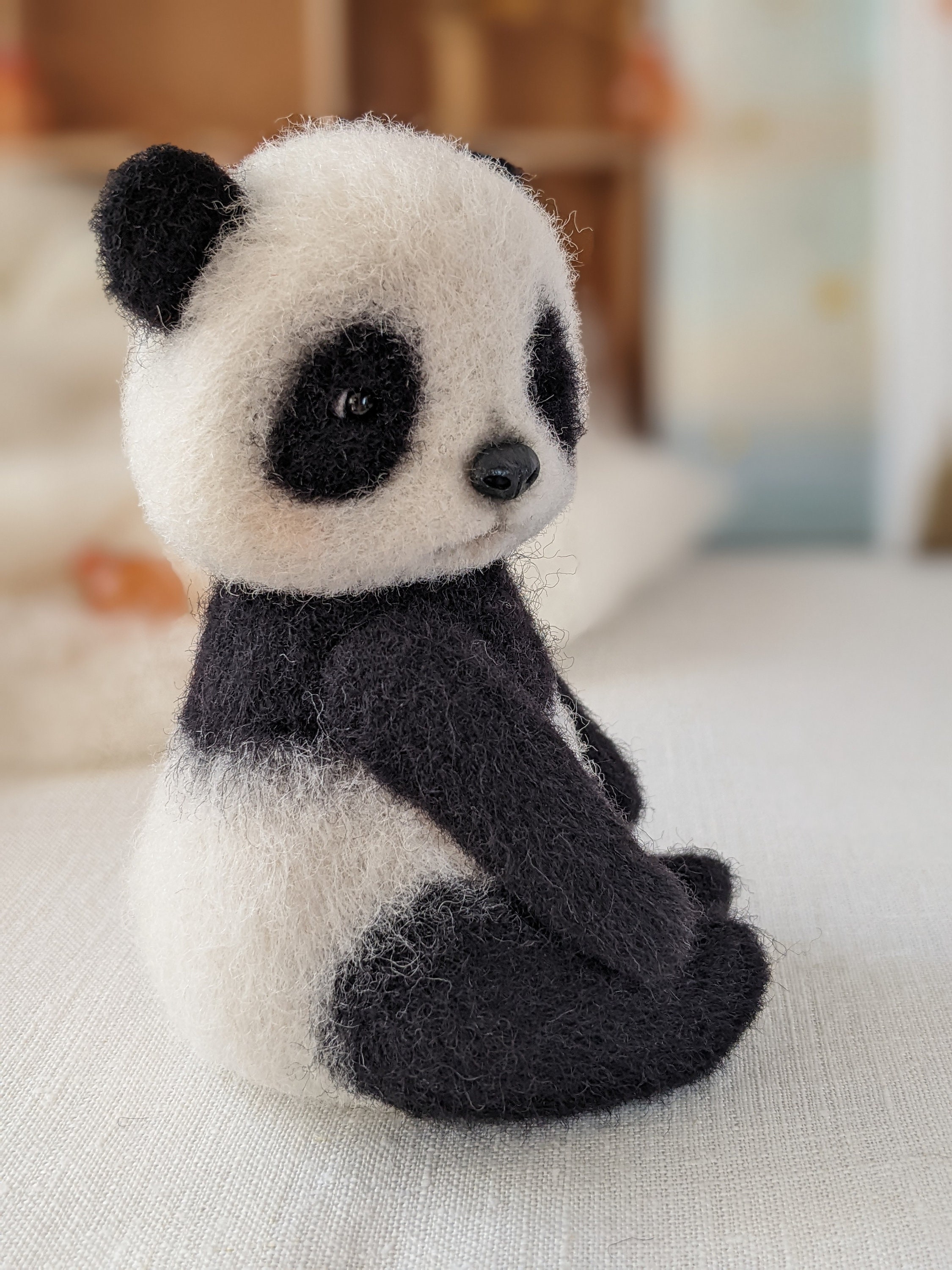 Needle Felted Panda Cub - Etsy