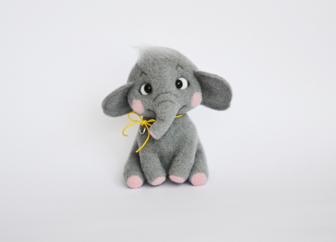 Needle Felted Elephant for Elephant Lovers - Etsy