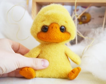 Felted Yellow Duck Wool Felt Duck Needle Felt Ducks Felted - Etsy