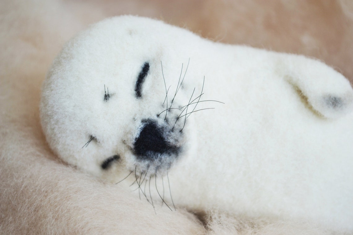 Felted Baby Seal Artic Seal in Sweater | Etsy