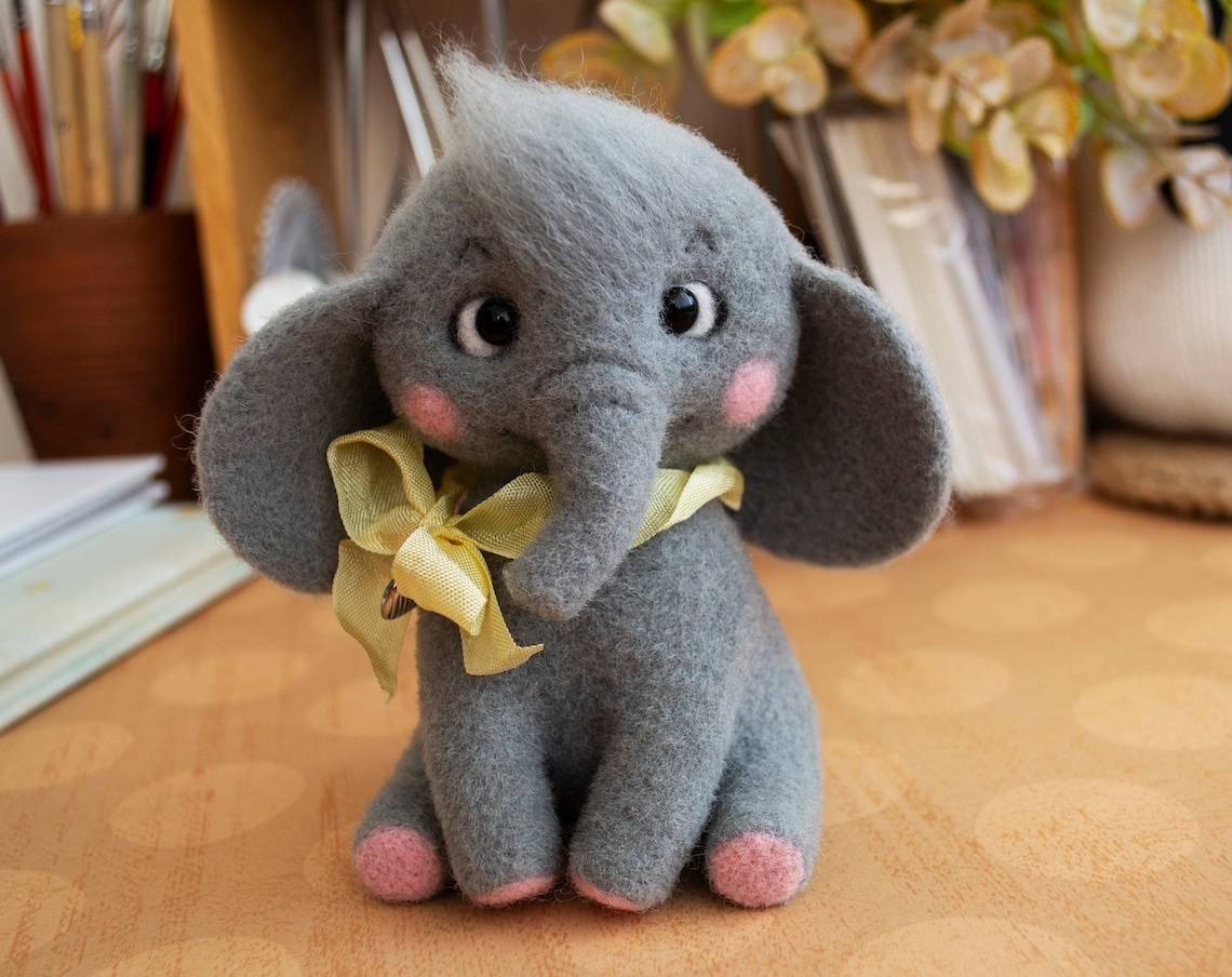 Needle Felted Elephant for Elephant Lovers - Etsy