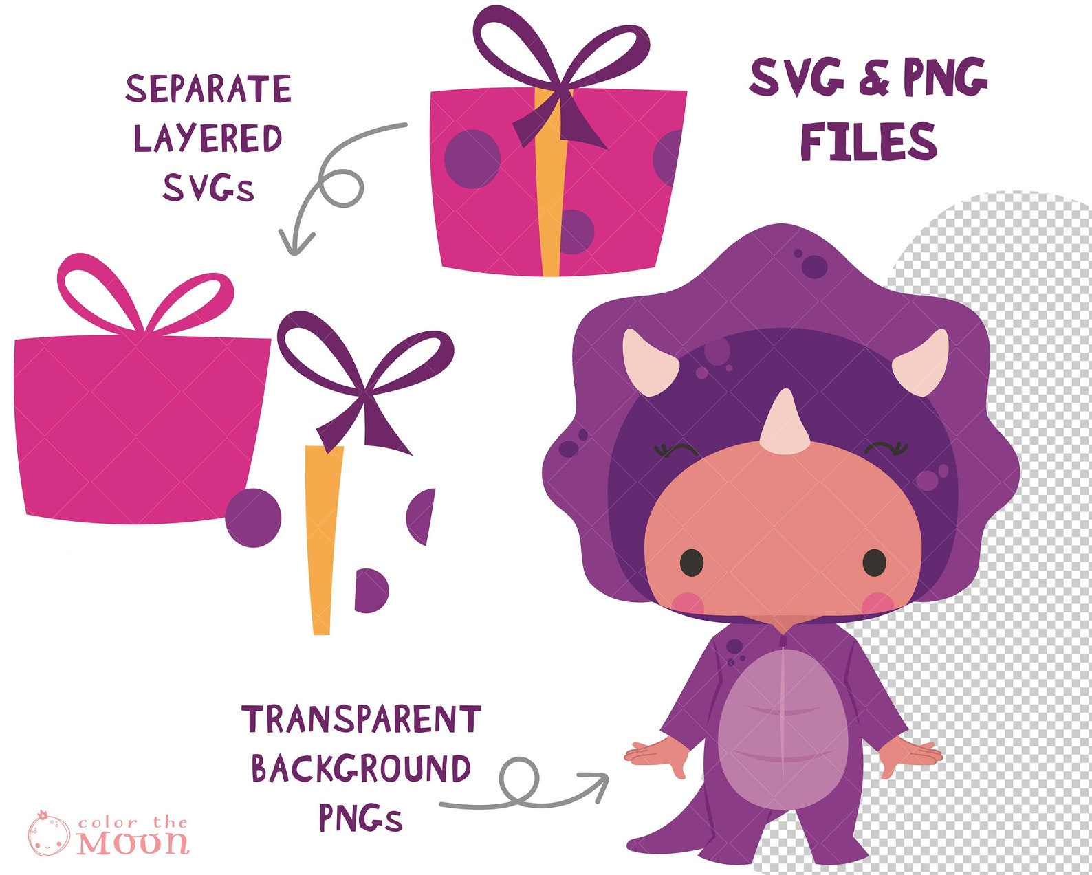 Girl Dinosaurs Clipart, SVG, Dino Vector Graphics, Dinosaur Digital ...