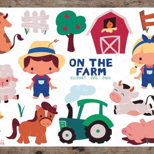 On the Farm Clipart, SVG, Farmer Vector Graphics, Farm Digital Clip Art ...