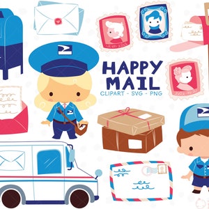 Happy Mail Clipart, SVG, Postage Vector Graphics, Post Office Digital ...