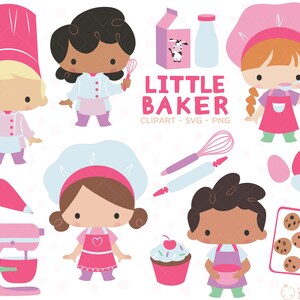Little Baker Clipart, SVG, Bakery Vector Graphics, Baking Digital Clip ...