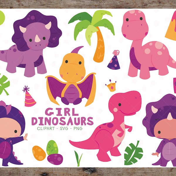 Dinosaur Girl Vector - Etsy