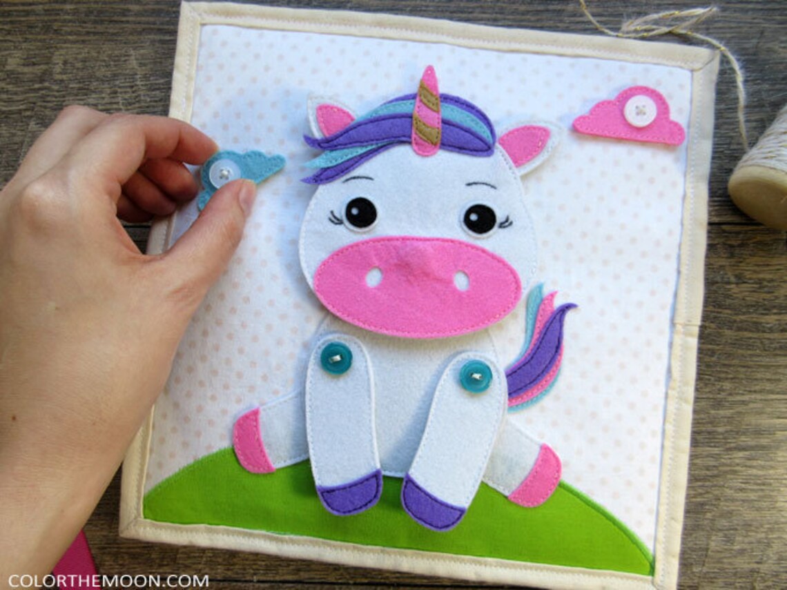 Unicorn Quiet Book Page - PATTERN & TUTORIAL - Etsy
