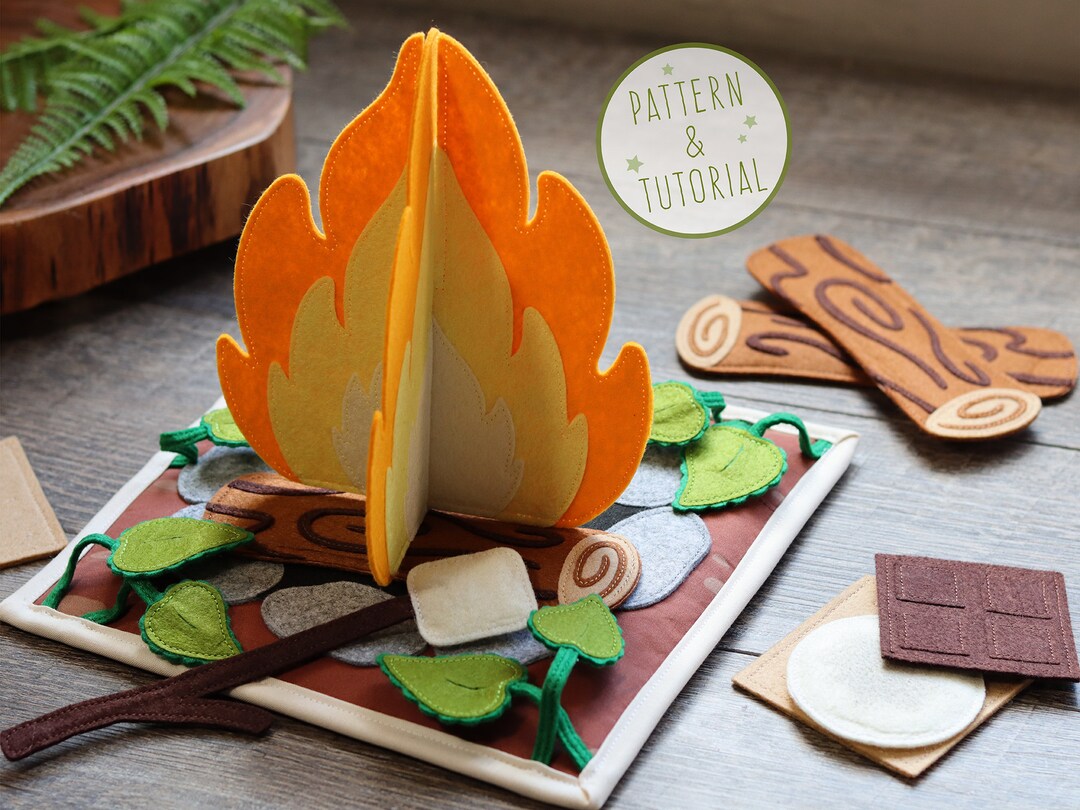 Campfire and S'mores Quiet Book Page - PATTERN & TUTORIAL - Etsy