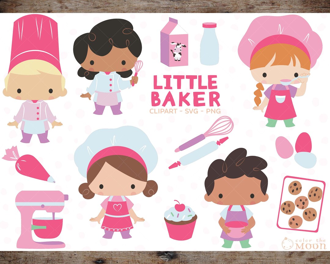 Little Baker Clipart, SVG, Bakery Vector Graphics, Baking Digital Clip ...