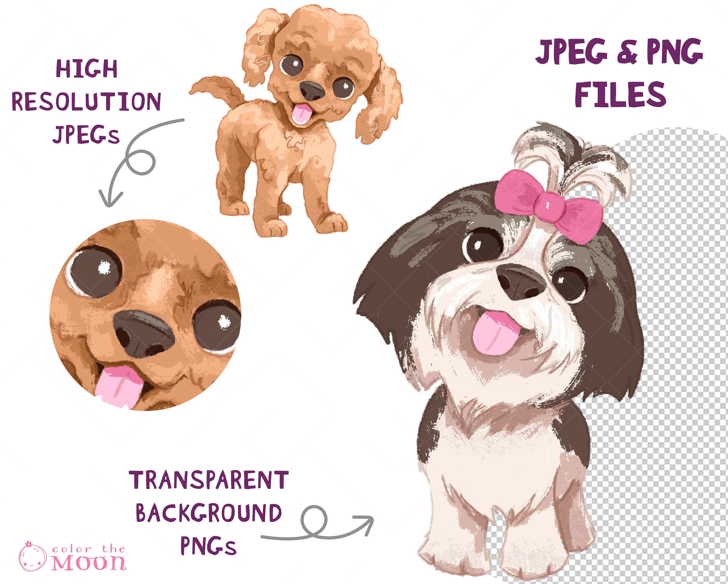 Dogs Clipart, Puppy Digital Graphics, Dog Digital Clip Art, Dogs ...
