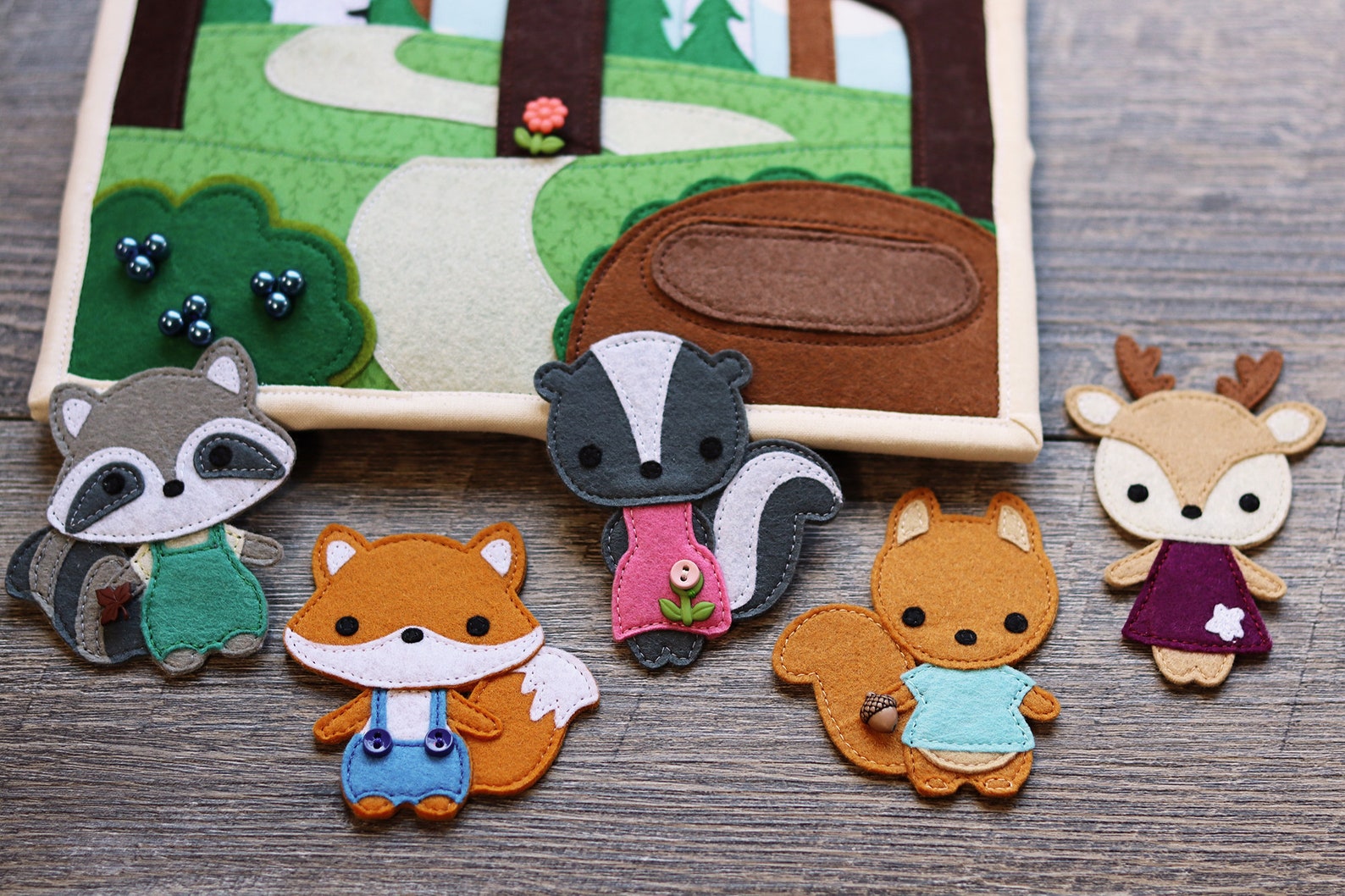 Forest Friends Quiet Book Page - PATTERN & TUTORIAL - Etsy