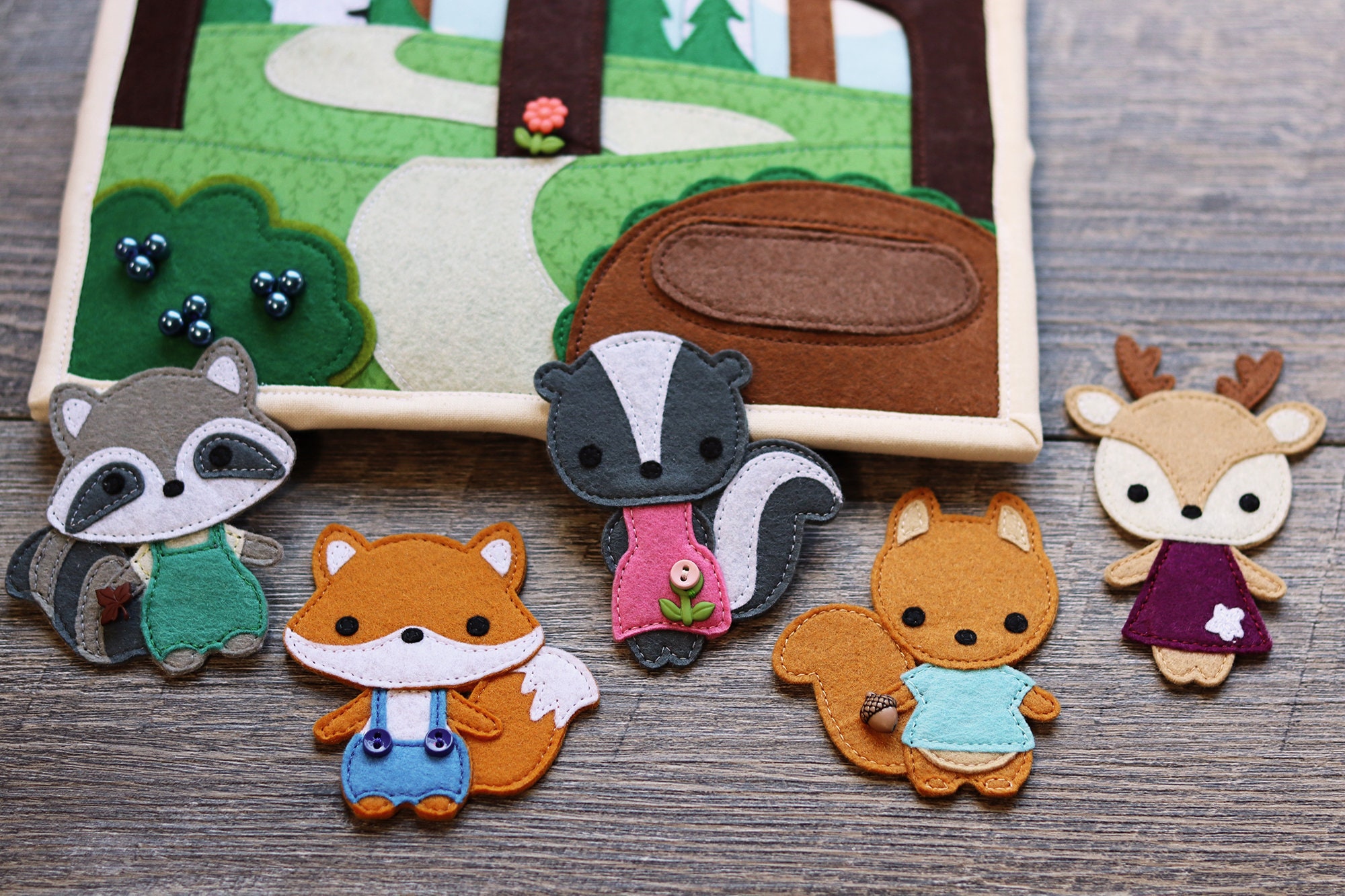 Forest Friends Quiet Book Page - PATTERN & TUTORIAL - Etsy