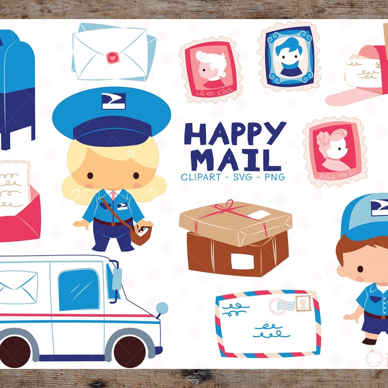 Mail Truck Clipart - Etsy