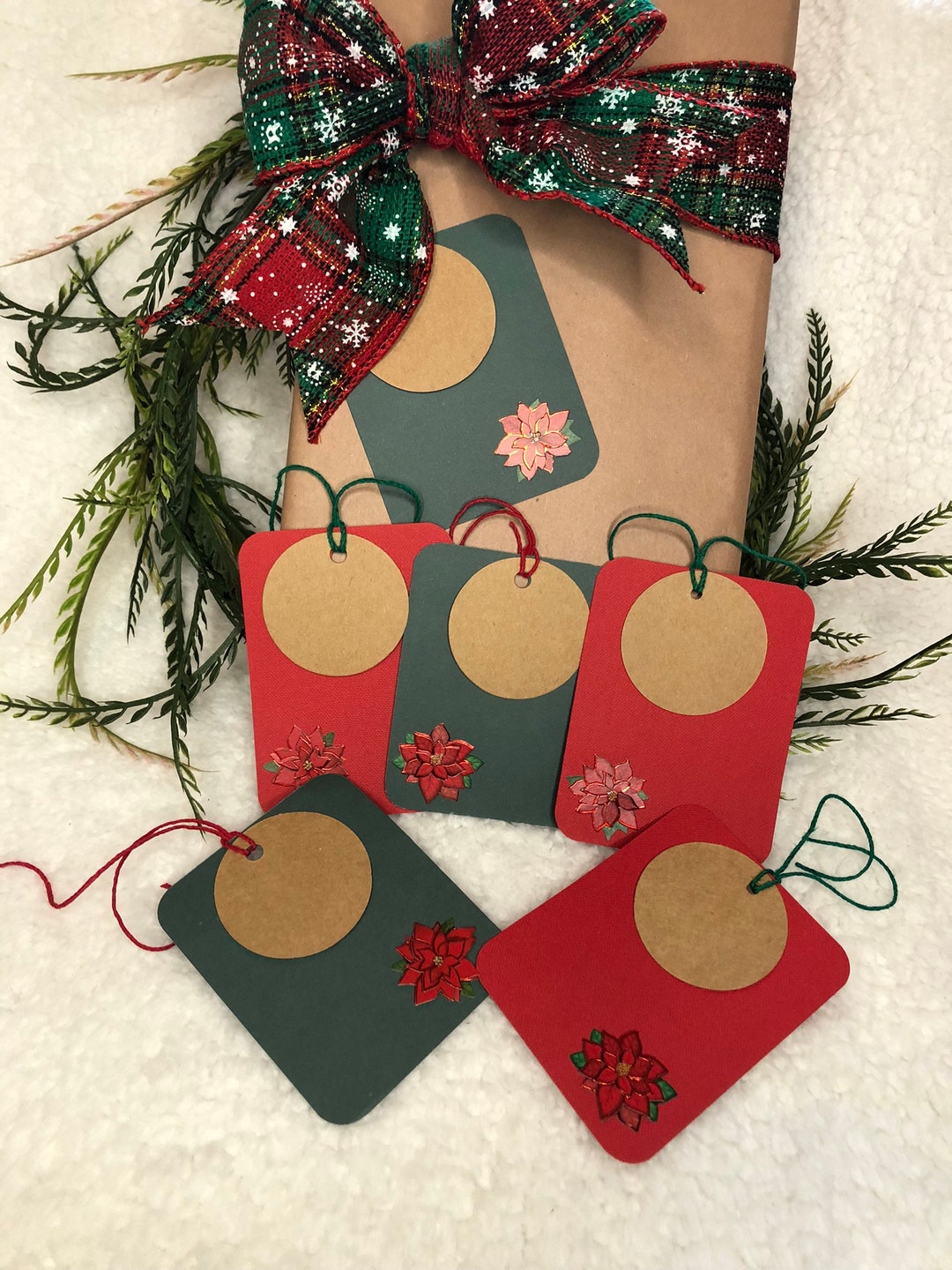Handmade Large Christmas Gift Tags Set of Six - Etsy