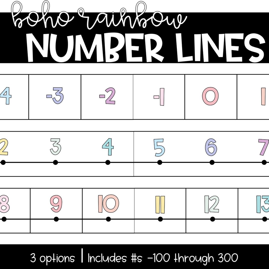 Boho Rainbow Number Line - Etsy