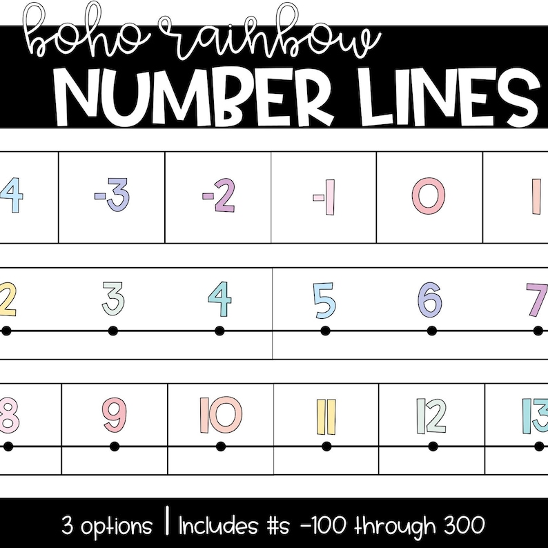 Boho Rainbow Number Line - Etsy