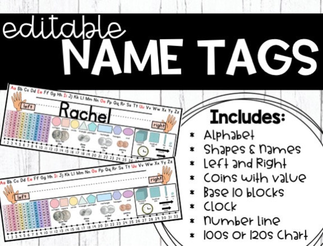 EDITABLE Boho Rainbow Student Nametags - Etsy