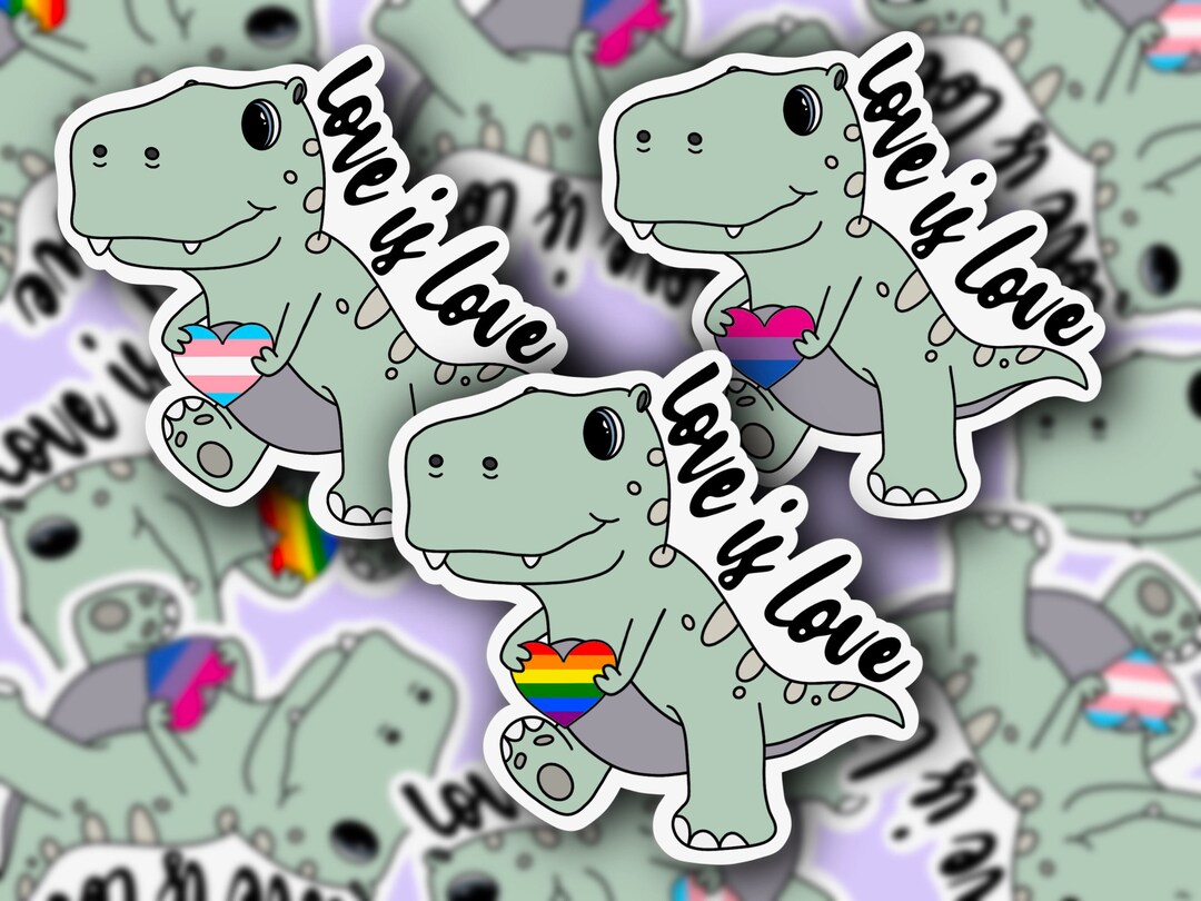 Pride Dino Sticker / Dinosaur Sticker / Pride 2021 / LGBTQ Sticker ...