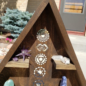Chakra Triangle Shelf, Chakra Wall Art, Geometric Shelf, Chakra ...