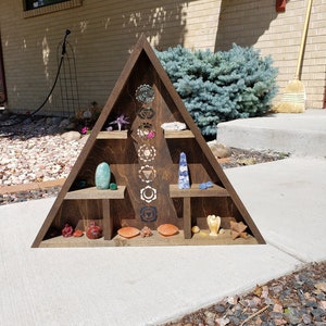 Chakra Triangle Shelf, Chakra Wall Art, Geometric Shelf, Chakra ...