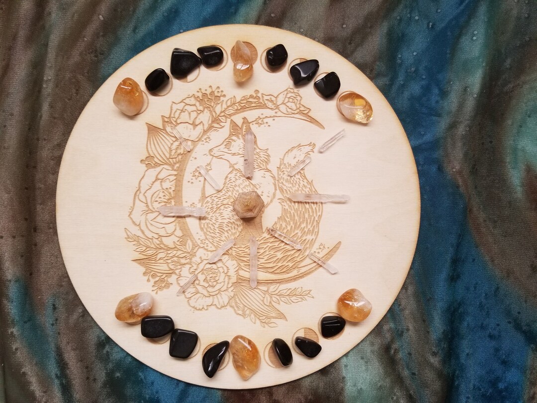 Fox Moon Phase Crystal Grid - Etsy