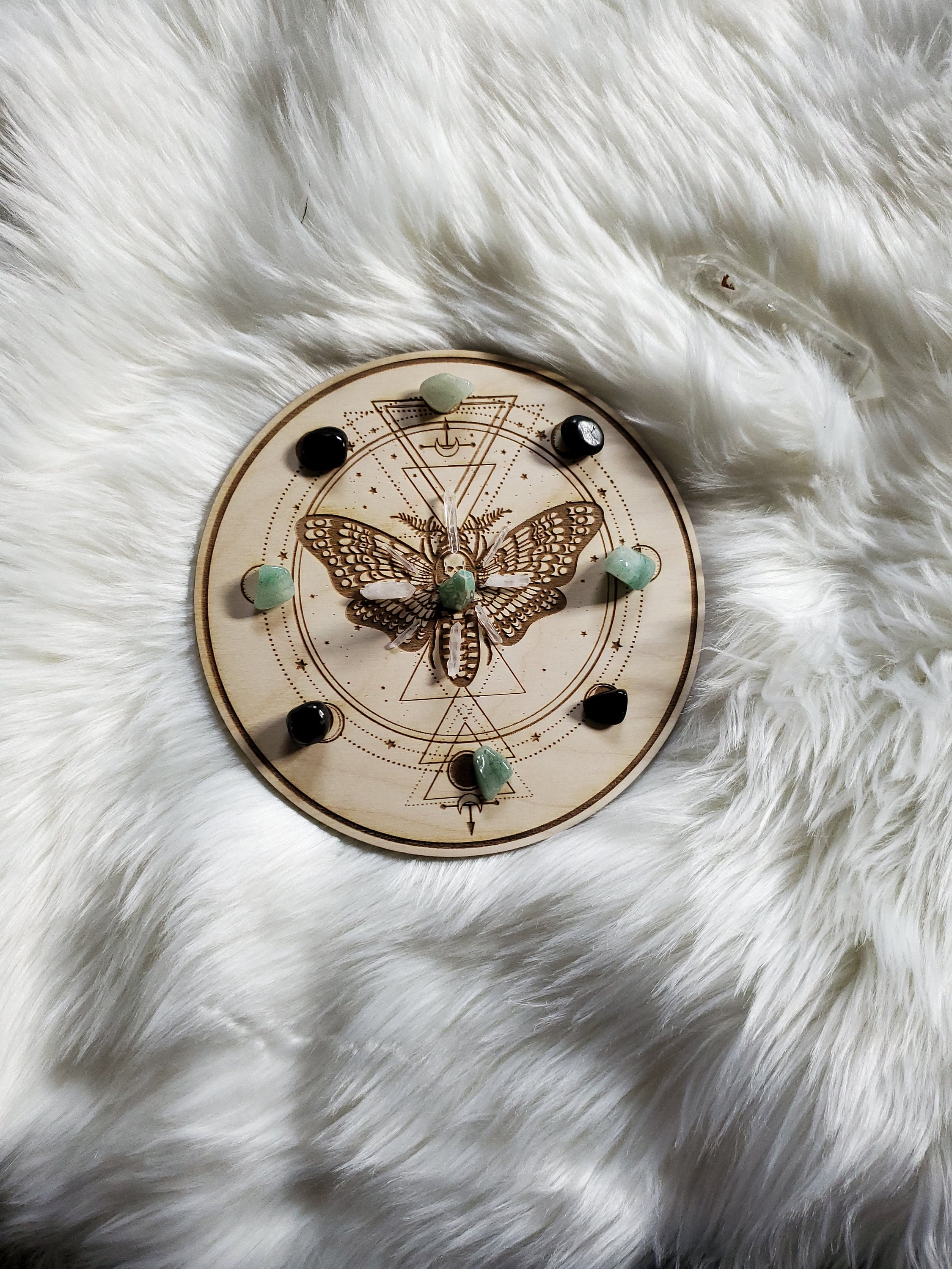 Death Moth Moon Phase Crystal Grid - Etsy