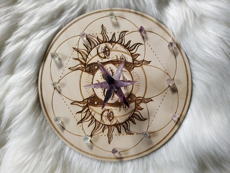 Sun and Moon Seed of Life Crystal Grid - Etsy Canada