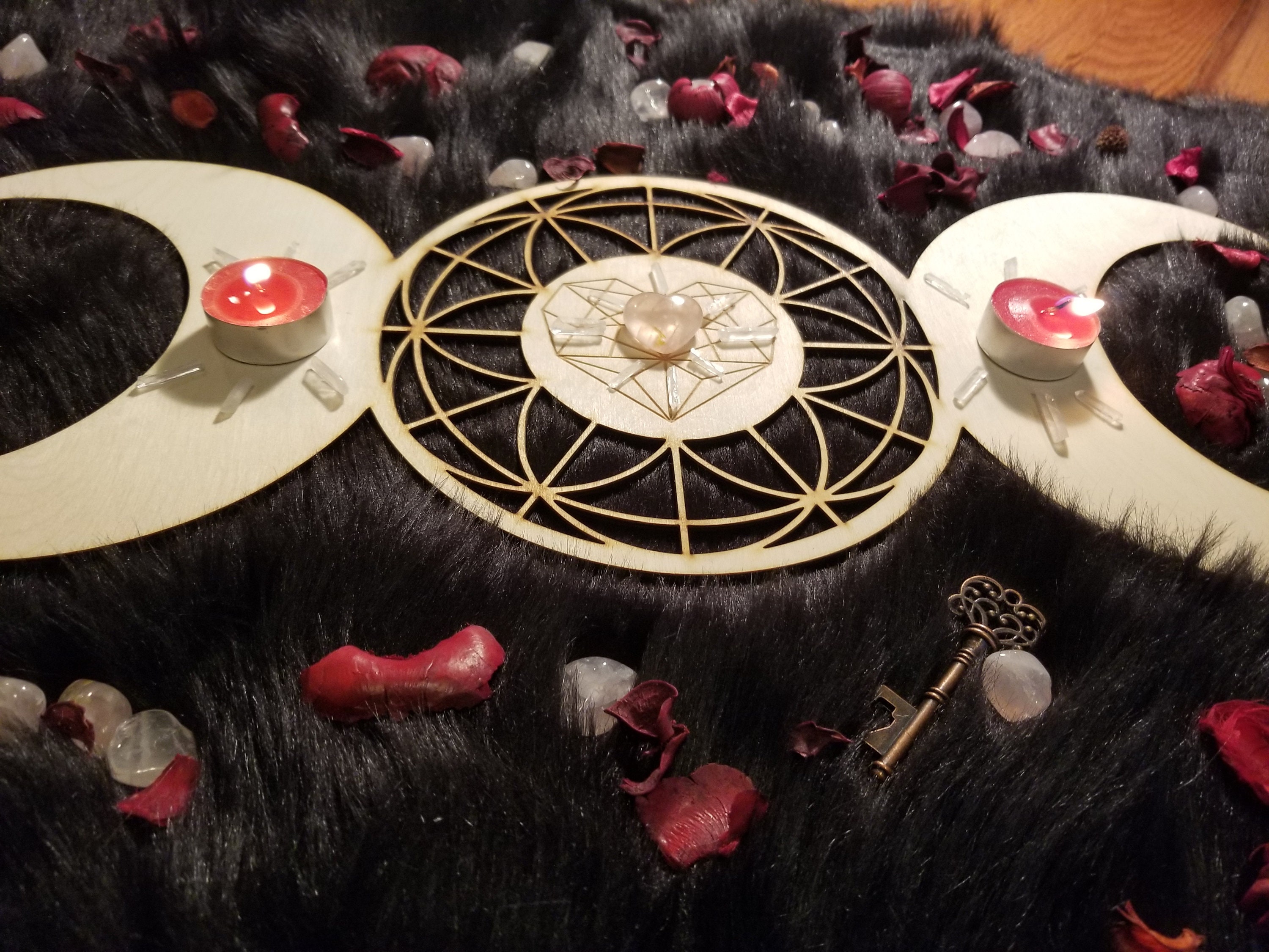 Triple Moon Sacred Geometry Crystal Grid - Etsy