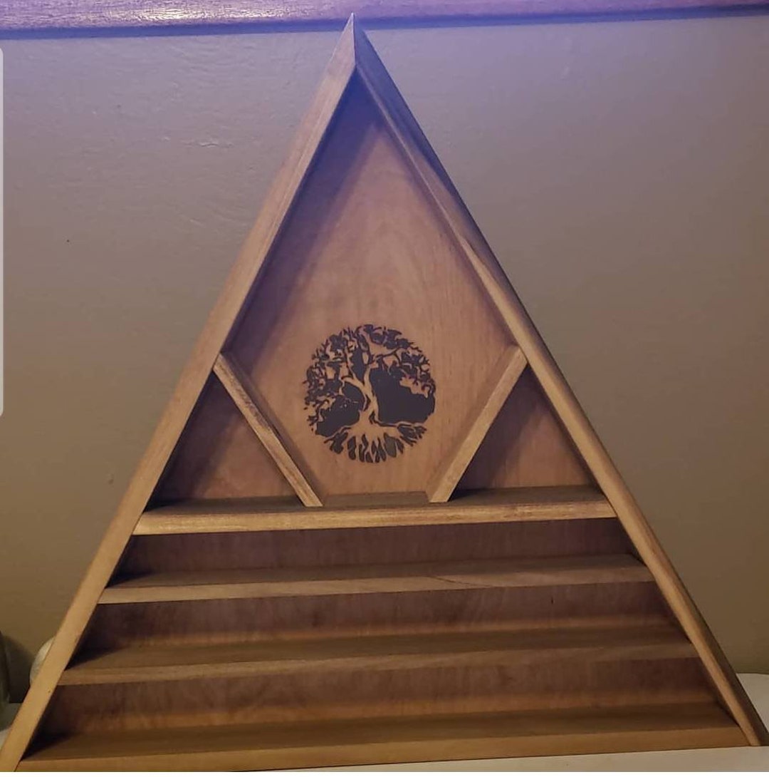 Tree of Life Triangle Shelf, Geometric Wall Hanging, Boho Art - Etsy