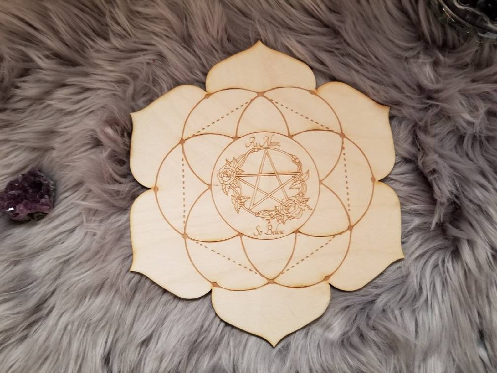 Wicca Flower Crystal Grid - Etsy